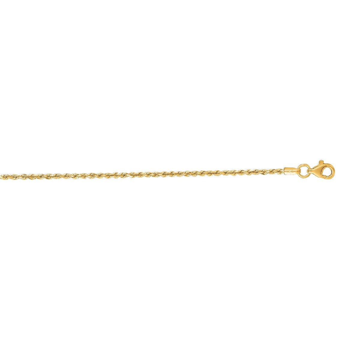 10k Yellow Gold 24 Inch Shiny Solid Diamond Cut Rope 1.50mm Chain 012R ...