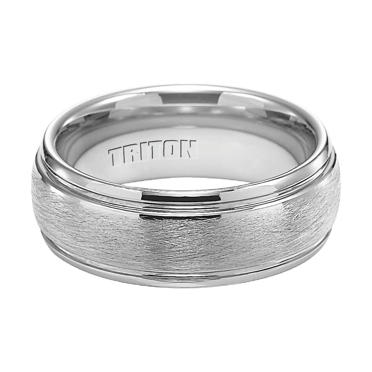 Triton Gents 8mm Gray Tungsten Carbide Wire Brush Finish Band 11-4129C ...