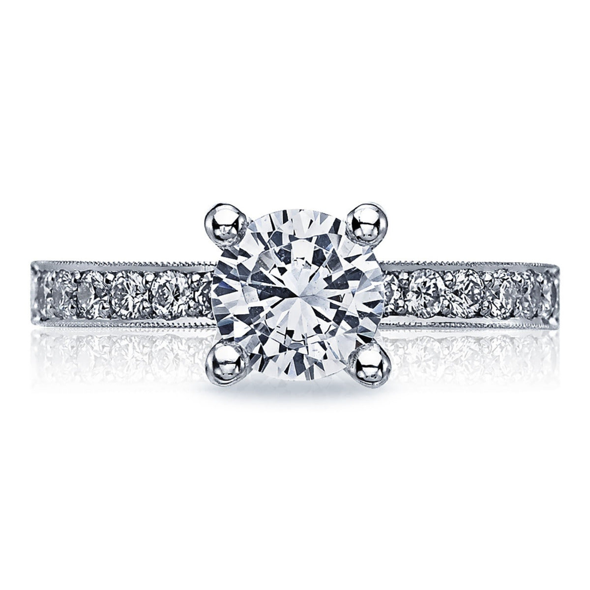 Tacori Sculpted Crescent 18K White Gold Diamond Semi Mount 41-25RD65W ...