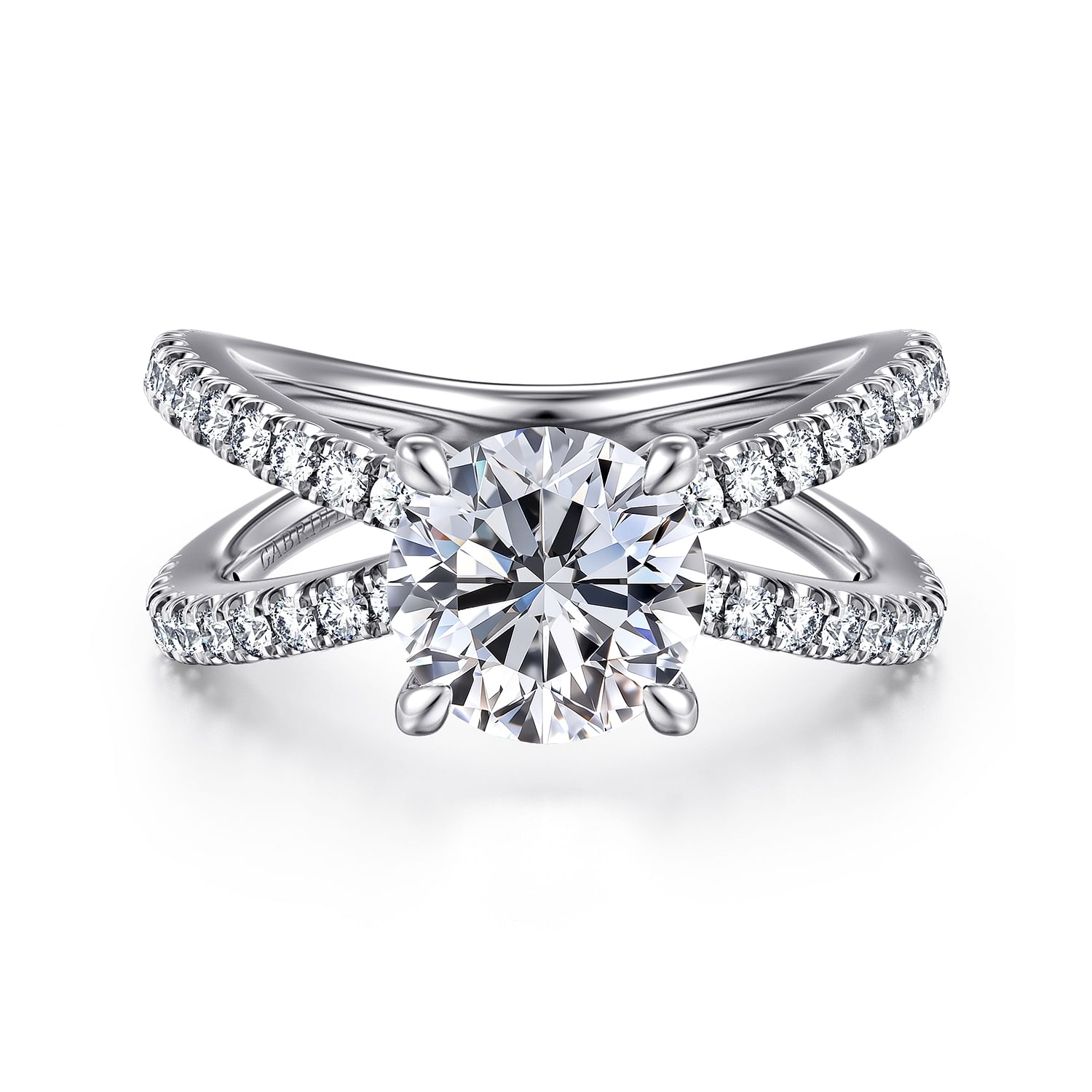 Gabriel 14K White Gold Diamond Engagement Ring ER16182R8W44JJ ...