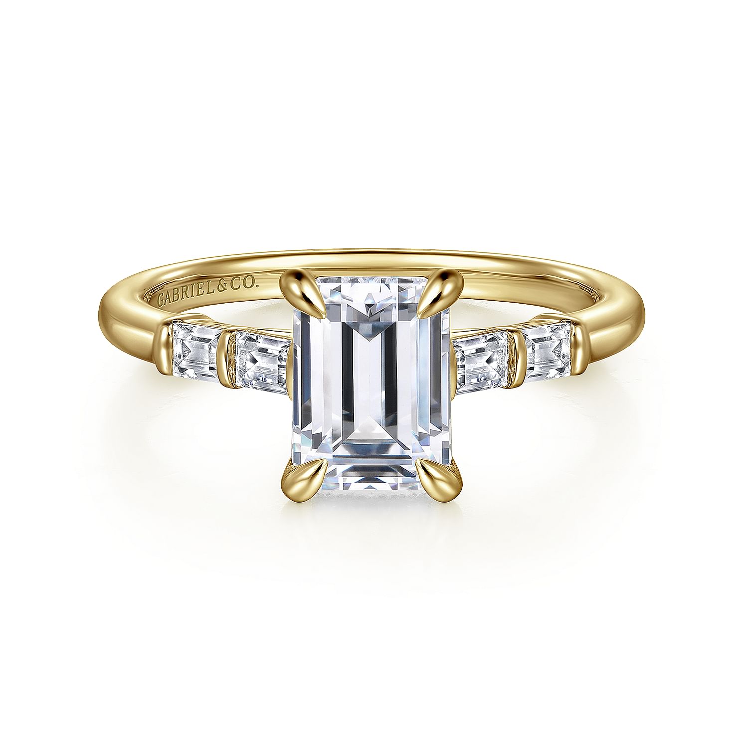 Gabriel 14K Yellow Gold Emerald Cut Diamond Engagement Ring ER16423E6Y ...