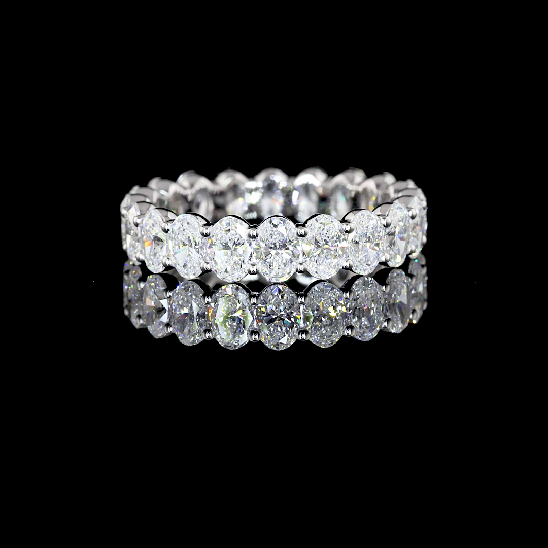 14K White Gold Lab Grown Oval Diamond Eternity Band 2.93CTW EB782 ...