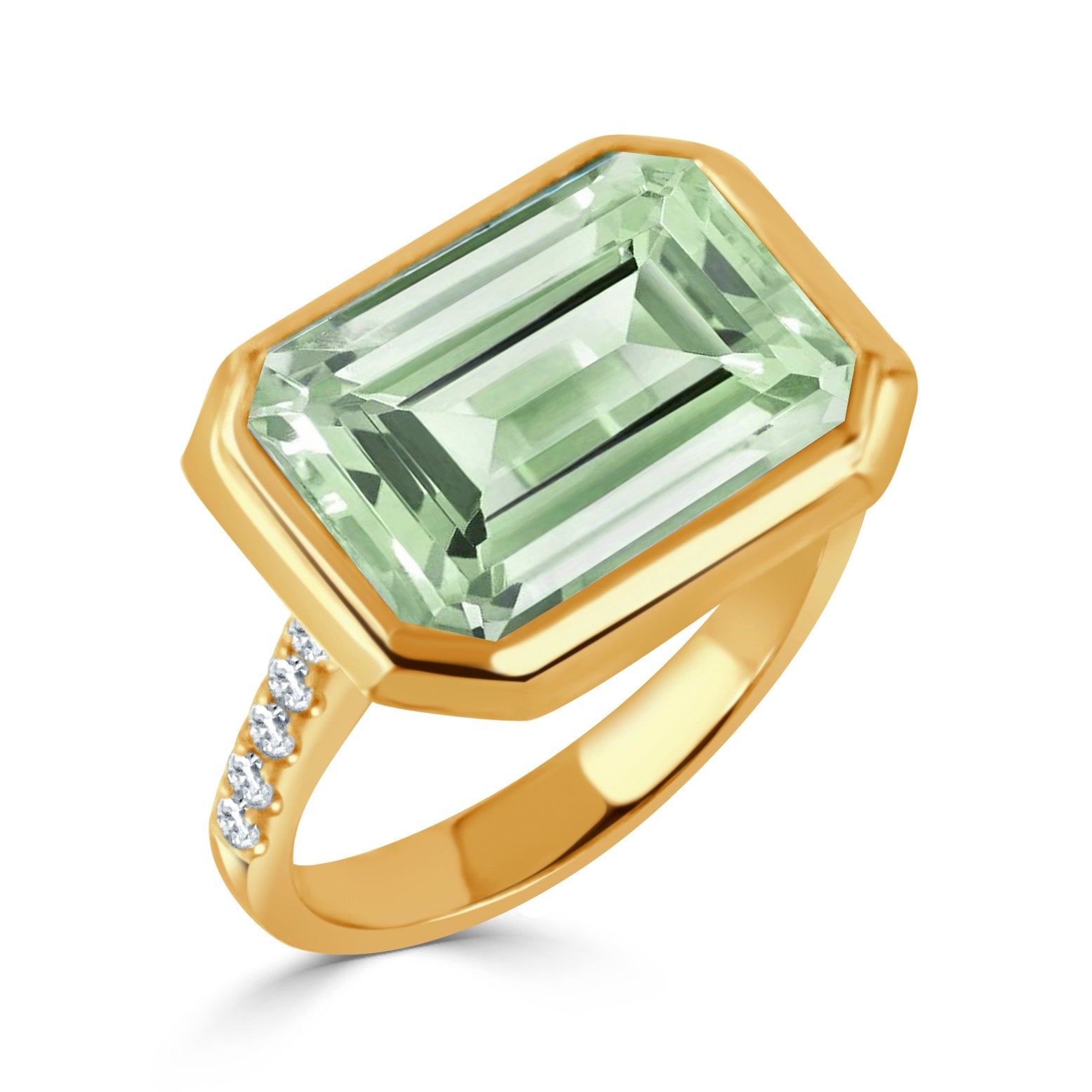18KY Green Amethyst Diamond Ring – Hannoush Jewelers