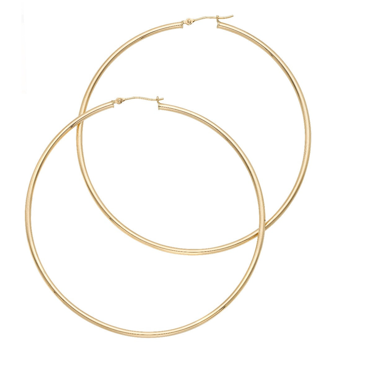 14K Yellow Gold 2x70mm Extra-Large Round Hoops ER8709 – Hannoush Jewelers