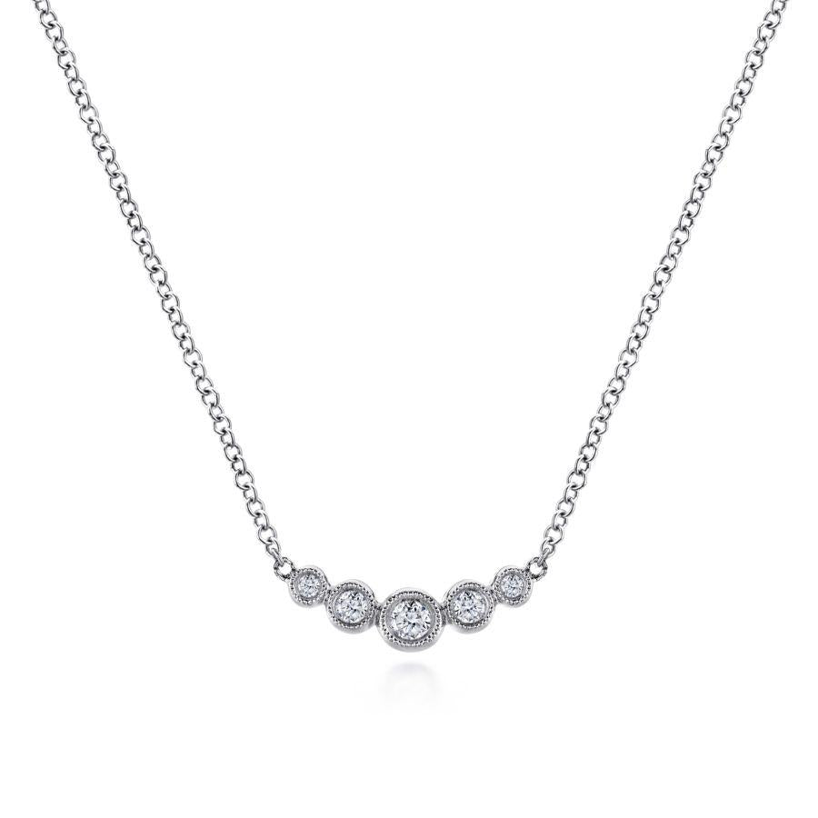 Gabriel & Co. - NK5424W45JJ - Curved 14K White Gold Bezel Set Diamond ...