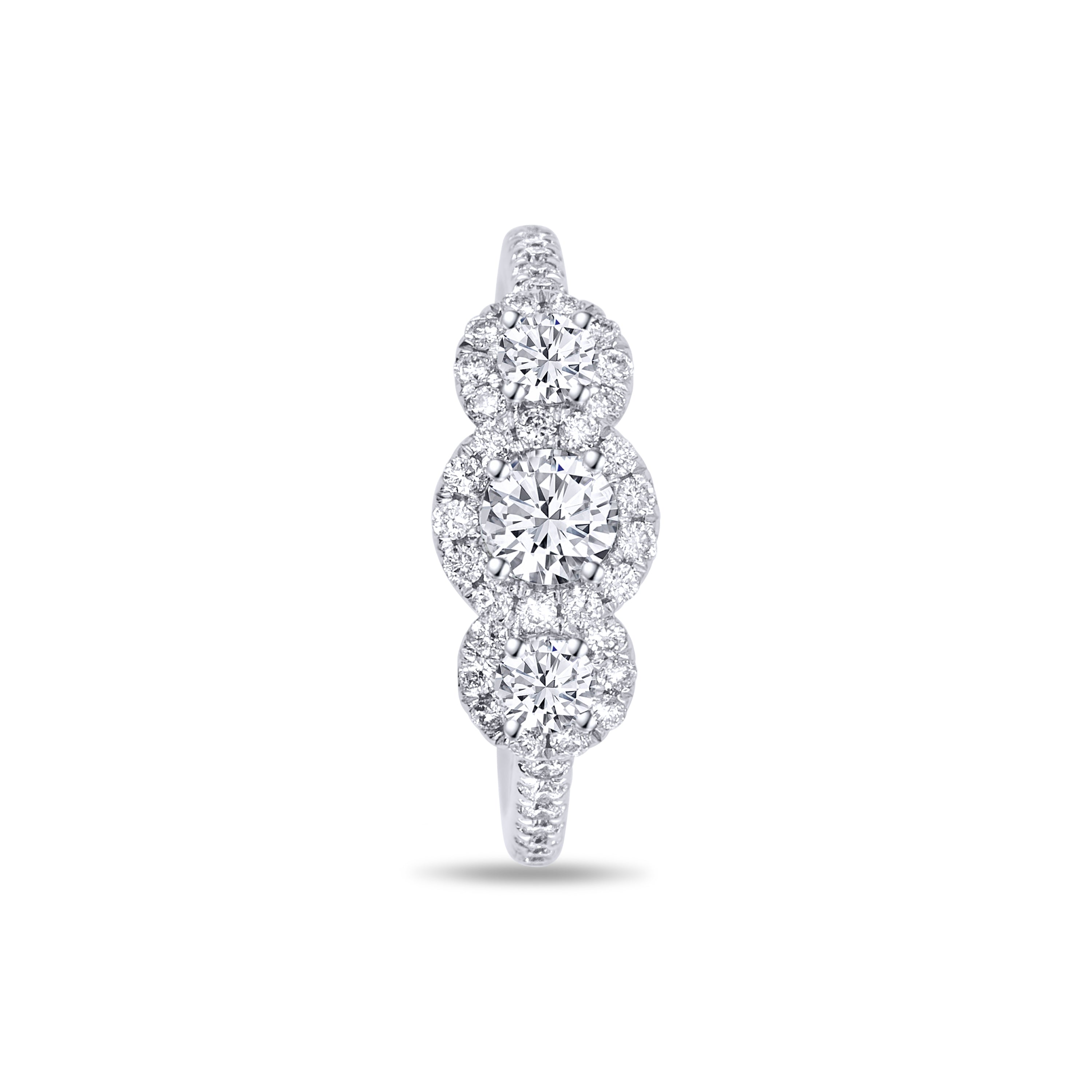 14K White Gold Three Stone Diamond Engagement Ring – Hannoush Jewelers