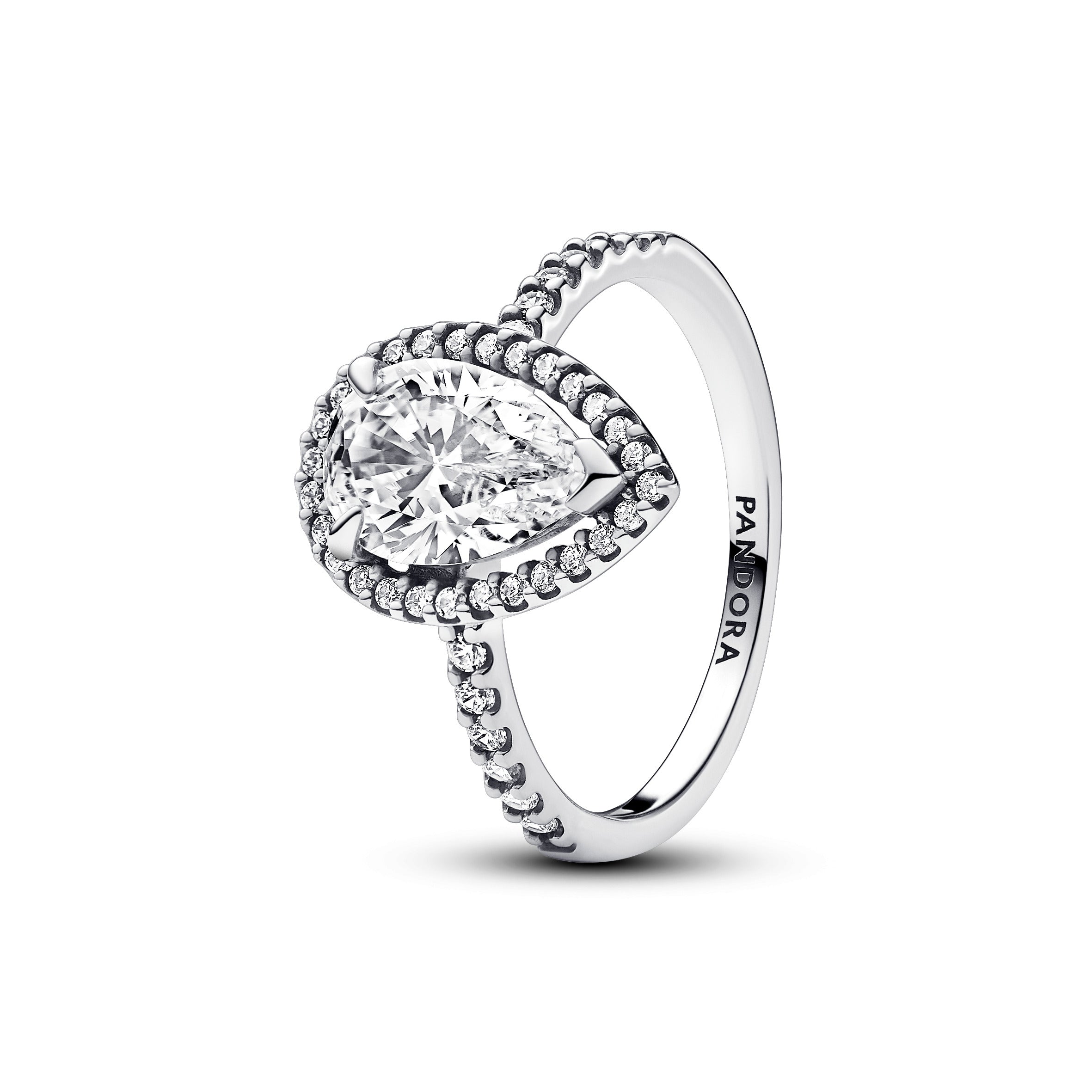 Pandora Sparkling Pear Halo Ring 193012C01 – Hannoush Jewelers
