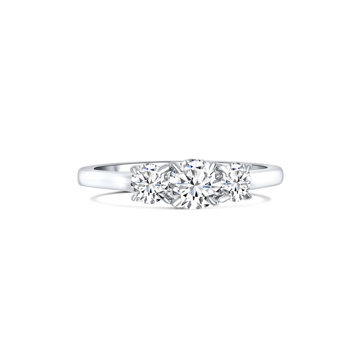 Three Stone Round Lab Grown Diamond Engagement Ring – Hannoush Jewelers