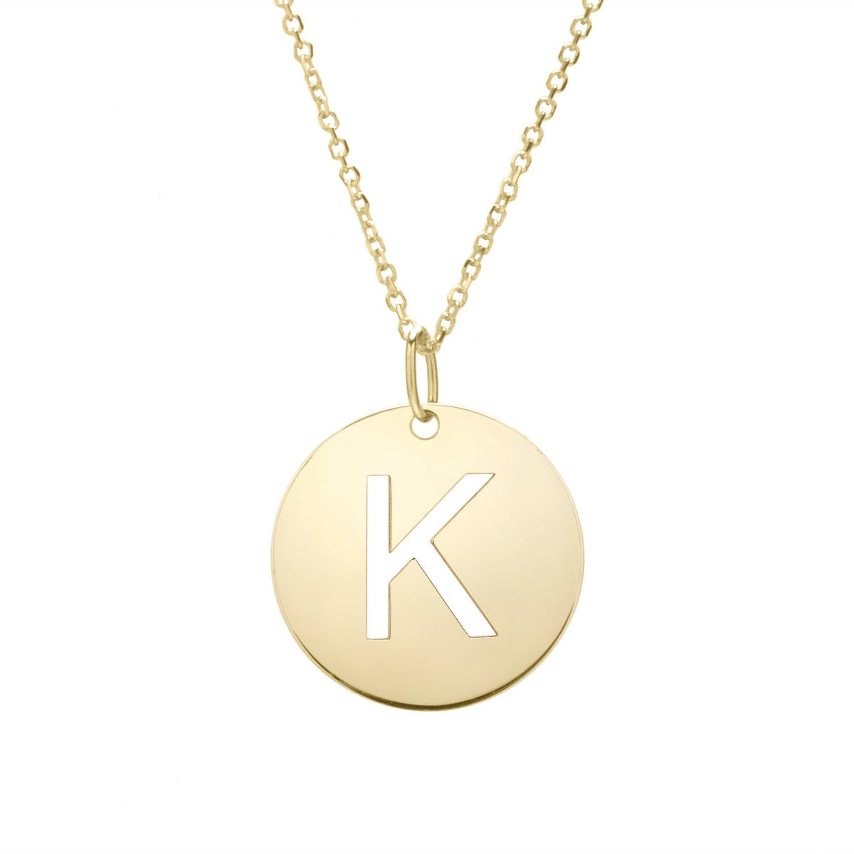 14K Yellow Gold Polished Initial K Pendant On A 14K Yellow Gold Chain ...