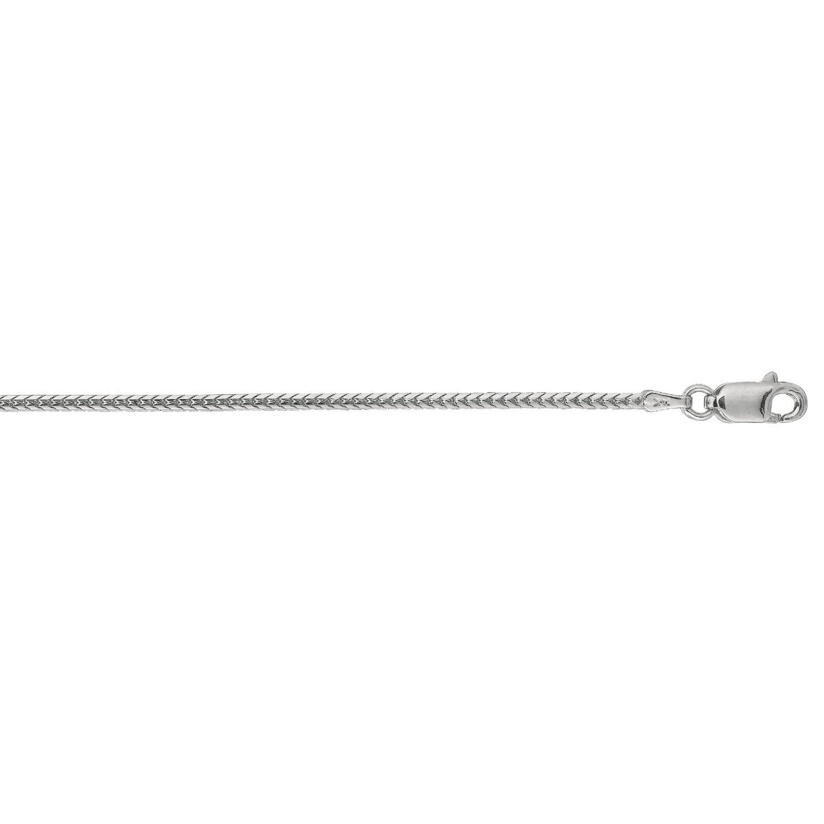 14kt 24" White Gold Diamond Cut Franco Chain with Lobster Clasp WFR050 ...