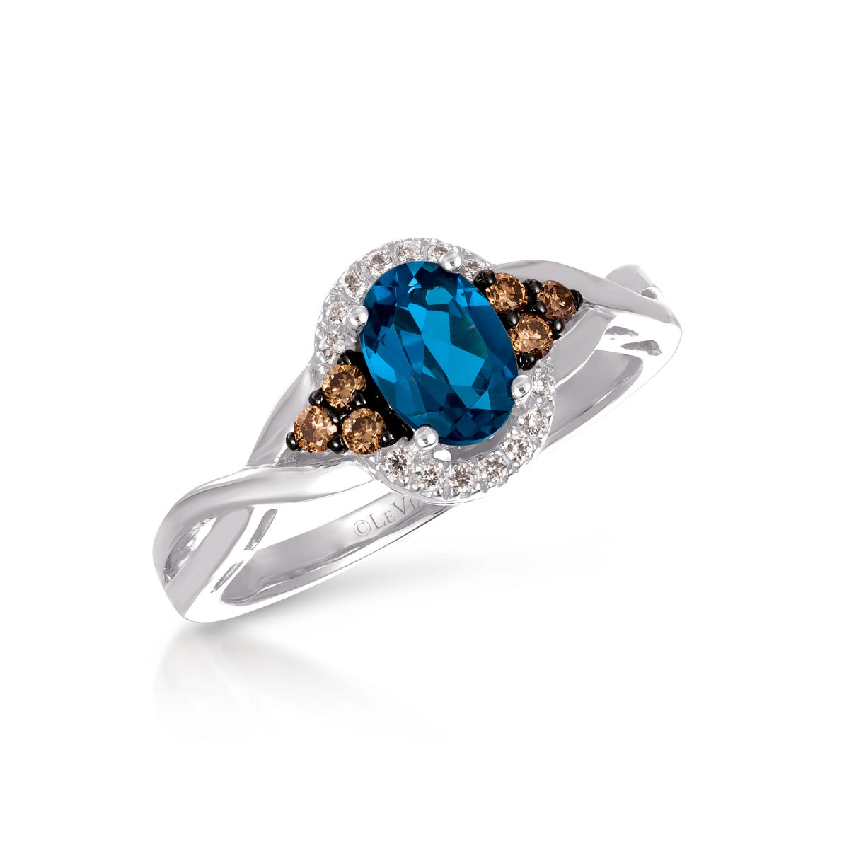 Le Vian Chocolatier® Deep Sea Blue Topaz™ and Diamond Ring WJBO 42WG ...
